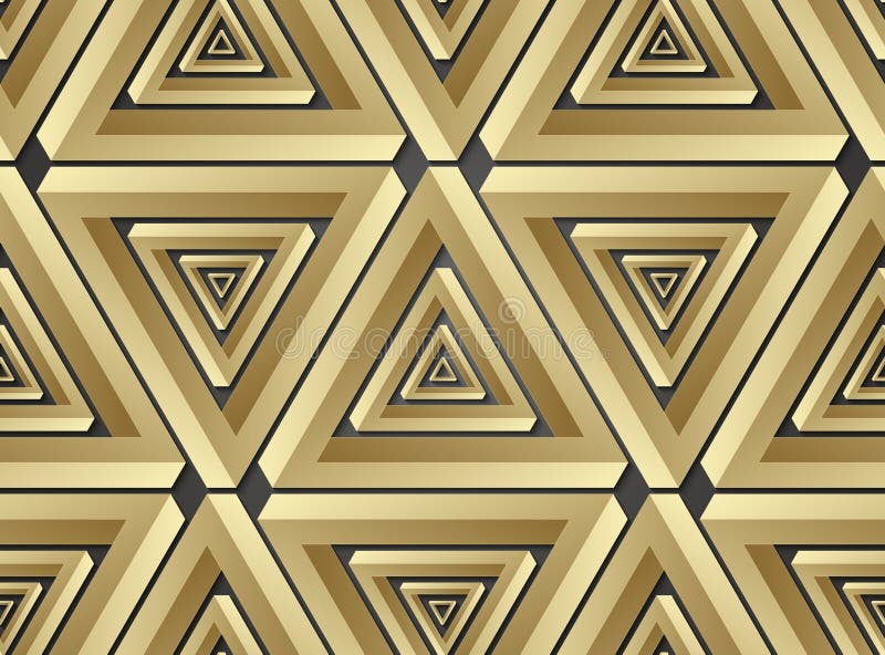 Geometric Seamless Pattern Made of Impossible Shapes Stock Vector - Illustration of frame, gold ...