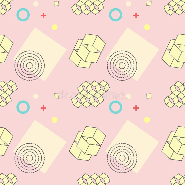 Geometric Seamless Pattern. Memphis Style Vector Texture for Wallpaper ...