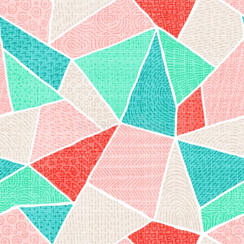 Geometric Seamless Pattern in Patchwork Style. Multi-colored Triangles ...