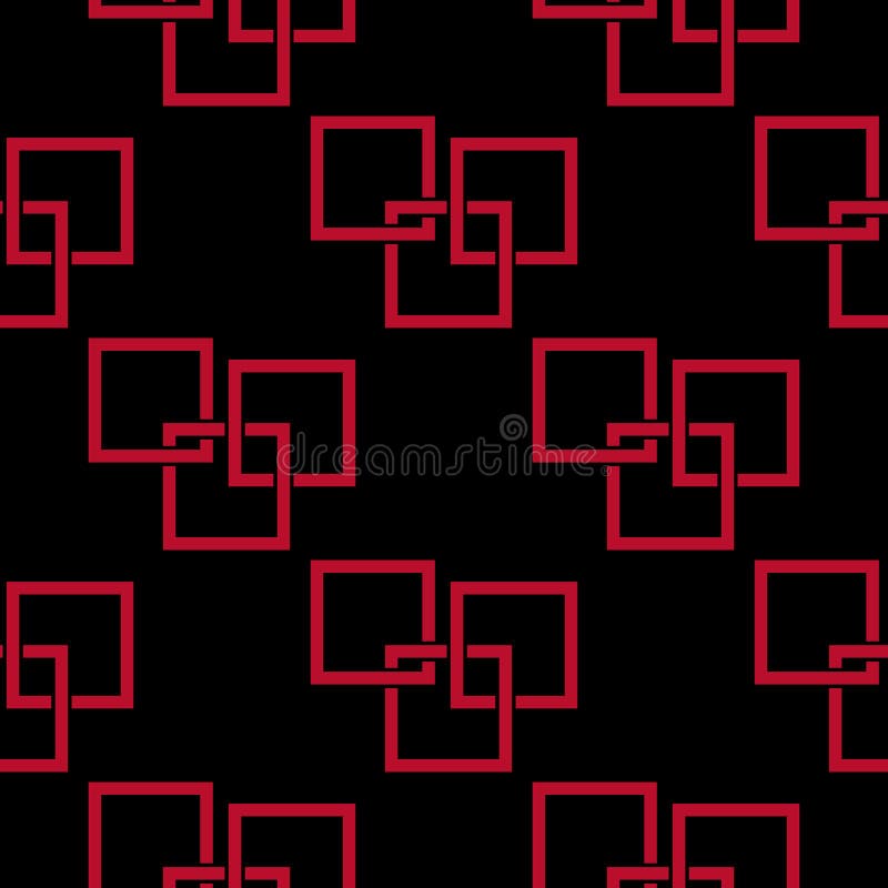 Geometric Seamless Pattern. Red and Black Abstract Background with ...