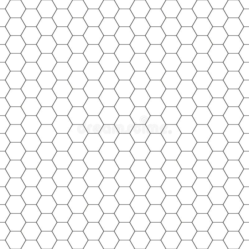 Geometric Seamless Pattern. Repeating Hexagon Lattice. Repeated Black ...