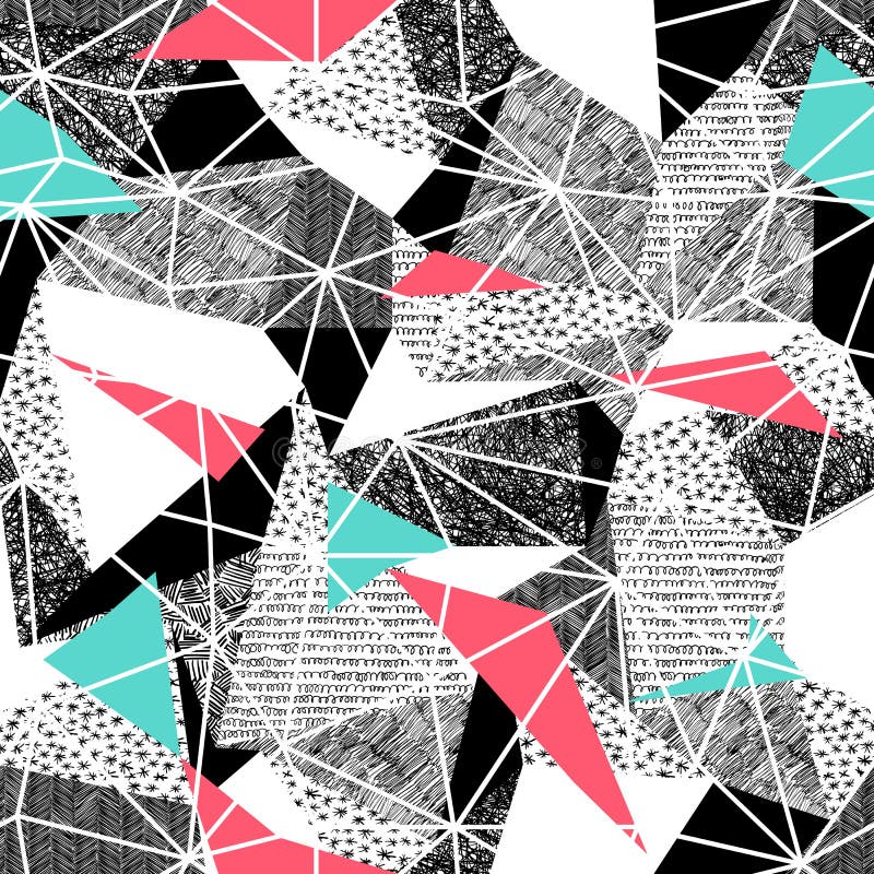 Geometric Seamless Pattern in Retro Style. Vintage Background.Triangles ... Geometric Seamless Pattern in Retro Style. Vintage Background.Triangles ...