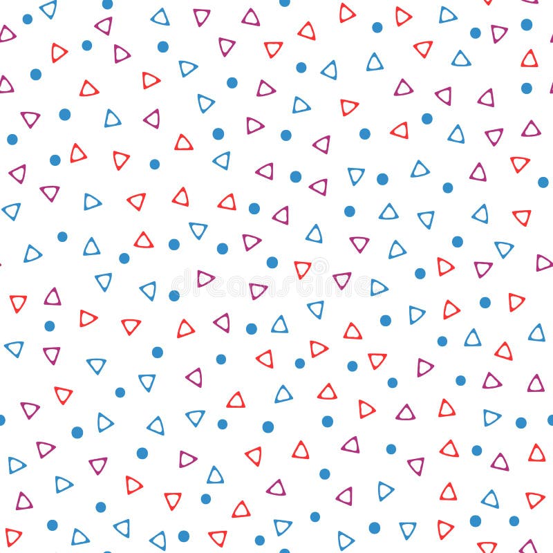 Geometric Seamless Pattern. Round Spots and Outlines of Triangles Drawn ...