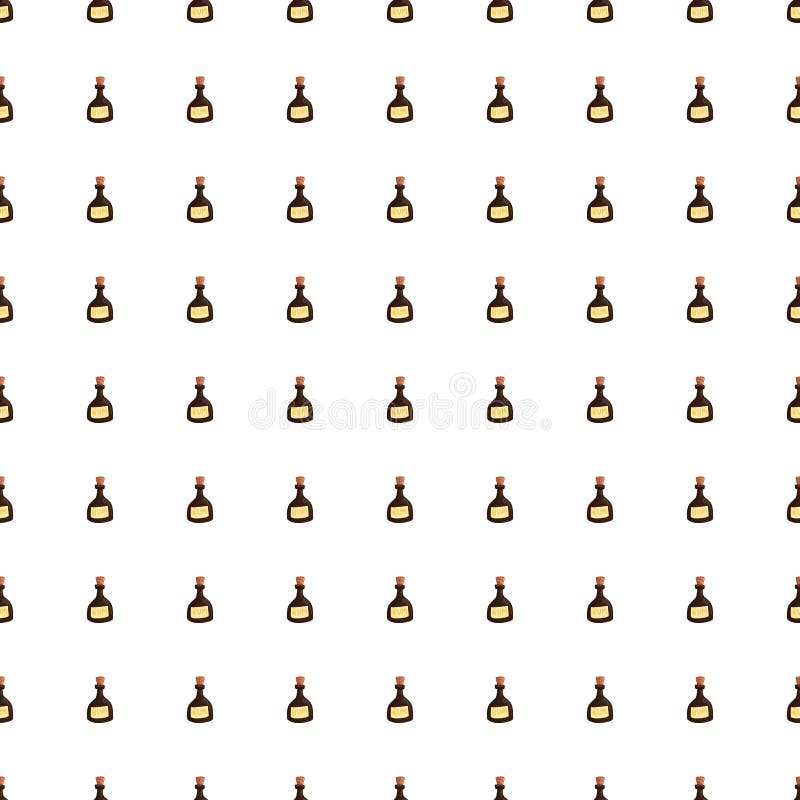 Geometric Seamless Pattern with Rum Bottles Print Isolated on White ...