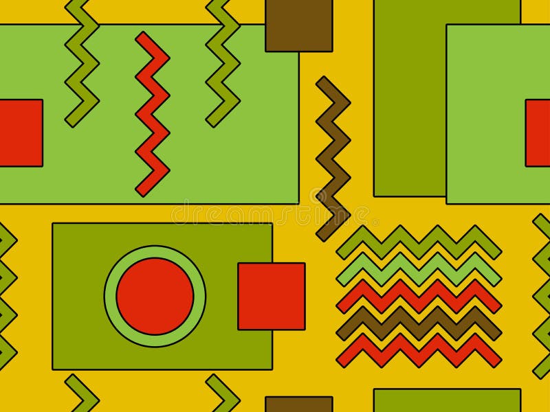 Geometric Seamless Pattern in 80s Style. Bauhaus Geometric Shape Design ...