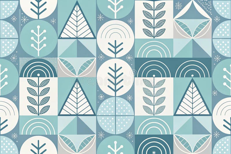 Geometric Seamless Pattern in Scandinavian Style. Mid Century Design ...