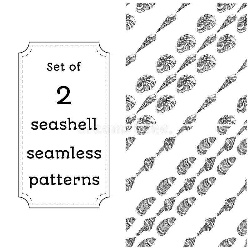 Geometric Seamless Pattern of Seashells Stock Vector - Illustration of ...