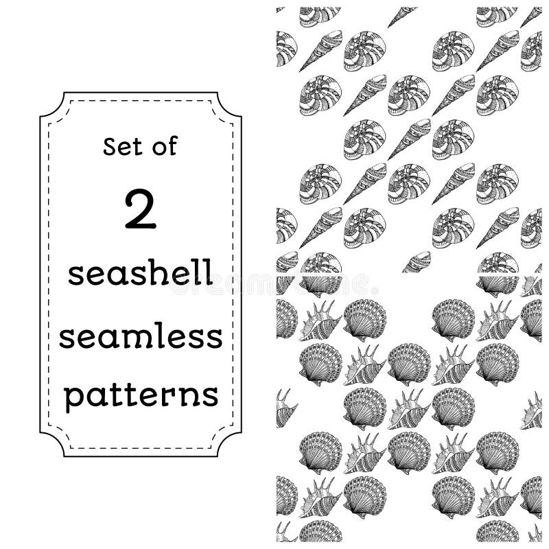 Geometric Seamless Pattern of Seashells Stock Vector - Illustration of ...