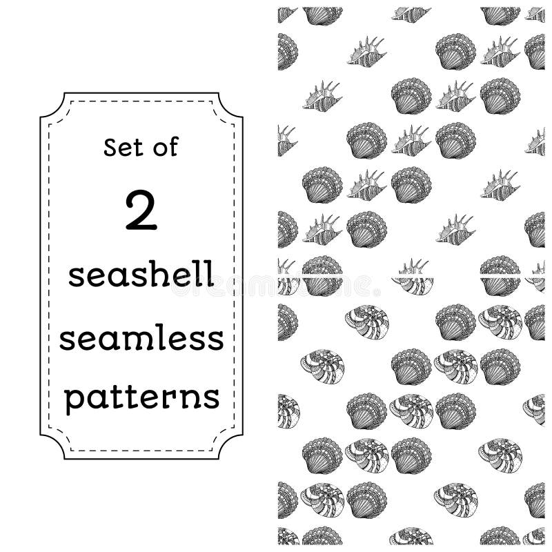Geometric Seamless Pattern of Seashells Stock Vector - Illustration of ...