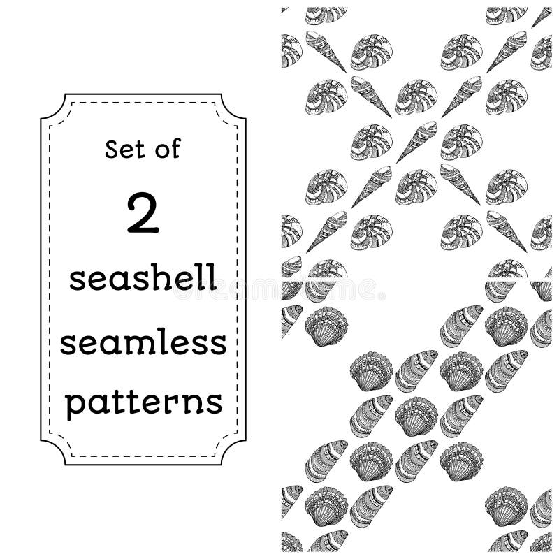 Geometric Seamless Pattern of Seashells Stock Vector - Illustration of ...