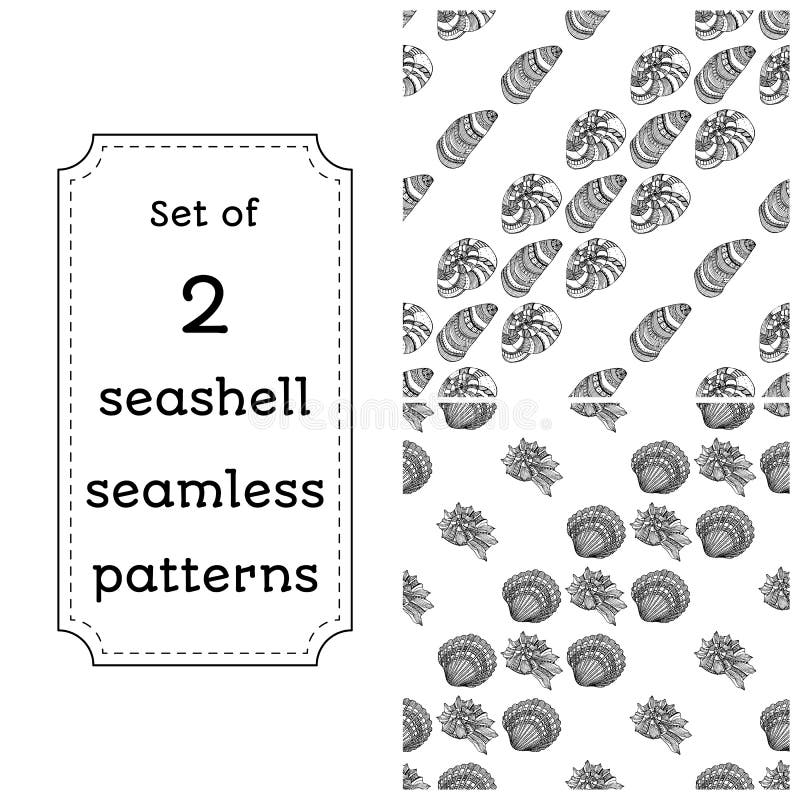 Geometric Seamless Pattern of Seashells Stock Vector - Illustration of ...