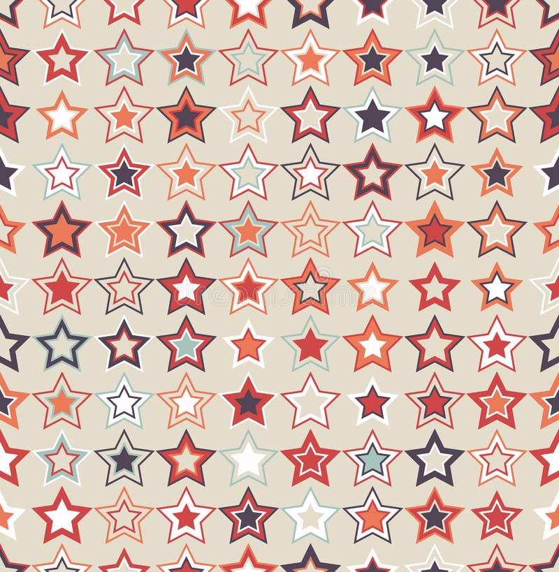Geometric Seamless Pattern. the Stars of Different Sizes and Colors ...