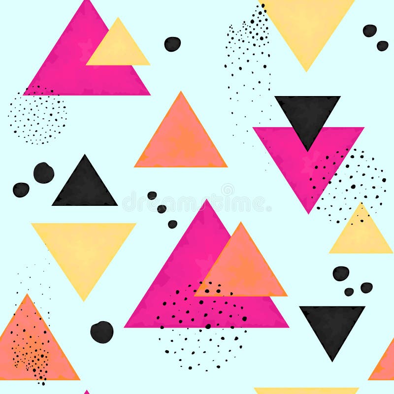 Geometric Seamless Pattern of Triangles and Dots Stock Illustration ...