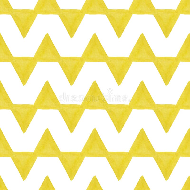 Geometric Seamless Pattern with Yellow Hand Painted Triangles on White ...