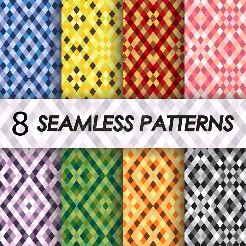 Geometric Seamless Patterns Stock Vector - Illustration of jewel, pink ...