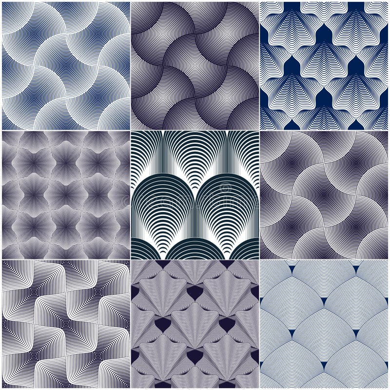 Geometric Seamless Patterns Set, Abstract Tiling Backgrounds Collection ...