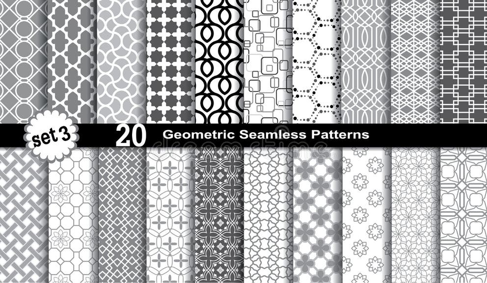Geometric Seamless Patterns. Stock Vector - Illustration of geometric ...