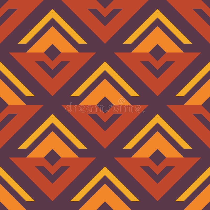 Geometric Seamless Retro Pattern, Abstract Sprout or Flower Stock ...