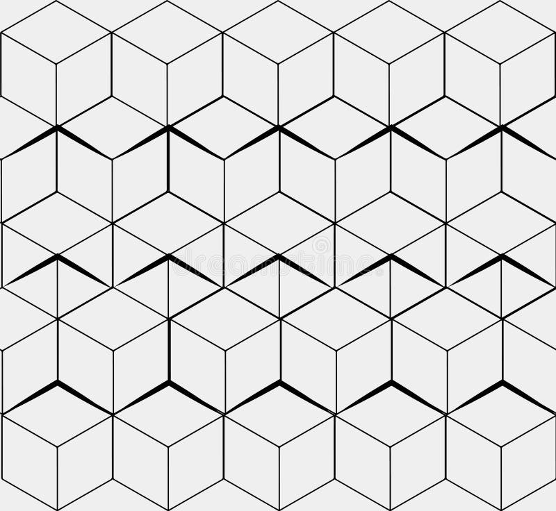 Geometric Seamless Simple Monochrome Minimalistic Pattern of Cube ...
