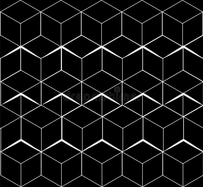 Geometric Seamless Simple Monochrome Minimalistic Pattern of Cube ...