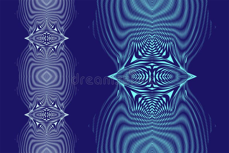 Seamless Ornamental Border with Grid Optical Illusion. Stock Vector ...