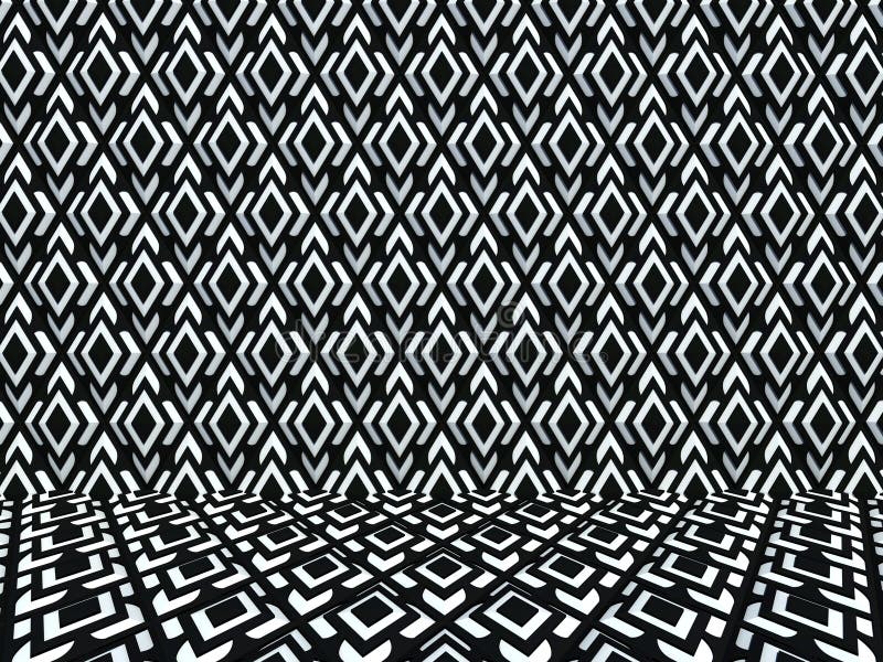 Geometric Seamless on Trapezoid Pattern, 3D Render Stock Illustration ...