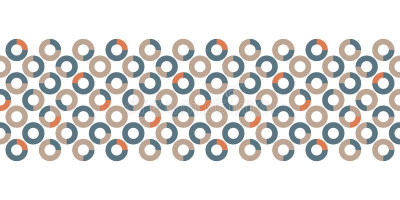 Geometric Seamless Vector Pattern Border with Colourful Wheel Shapes ...