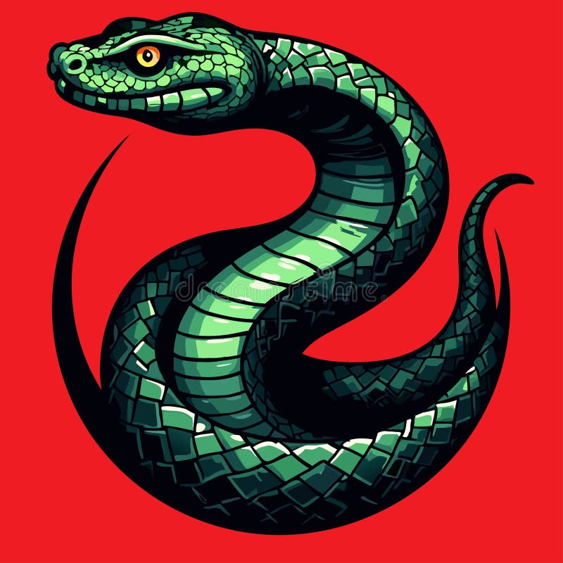 Geometric Serpent for T-shirt Printing. Stock Illustration ...