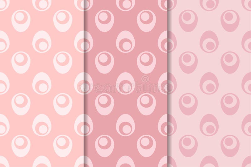 Geometric Set of Pale Pink Seamless Patterns for Design Stock Vector ...