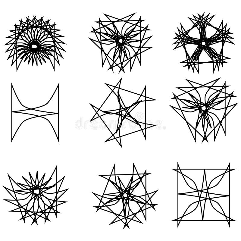 Geometric Set Pentagram Astrology Stock Illustration - Illustration of ...