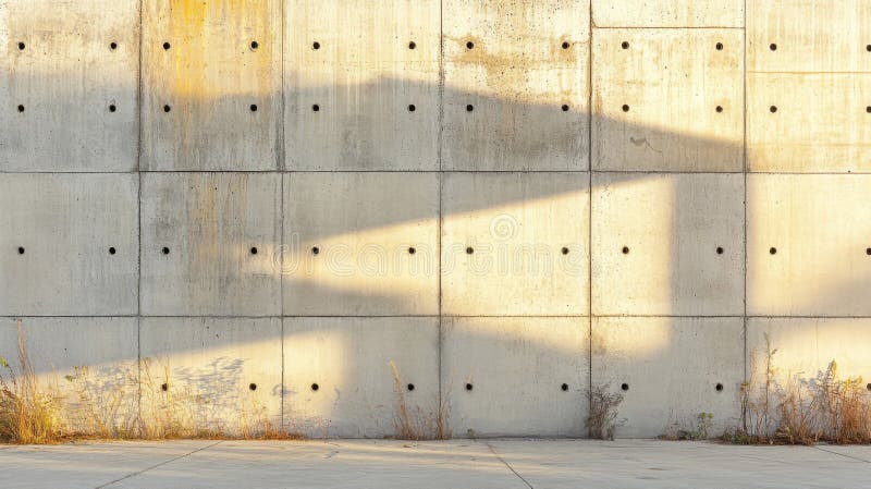 Geometric Shadows on a Beige Concrete Wall Stock Illustration ...