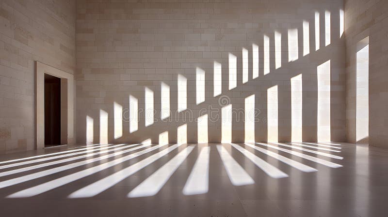 Geometric Shadows in a Minimalist Architecture Interior Stock ...