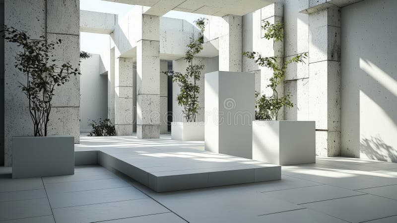 Geometric Shadows Overlapping Simple Shapes in Minimalist Architecture ...