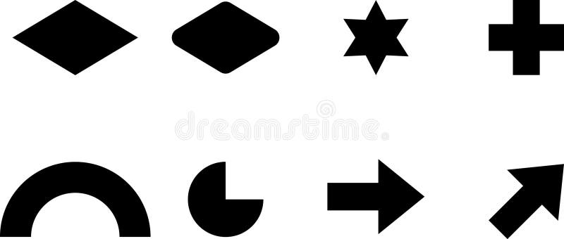 Geometric Shape. Basic Geometric Shapes Such As Arrow, Triangle, Square ...