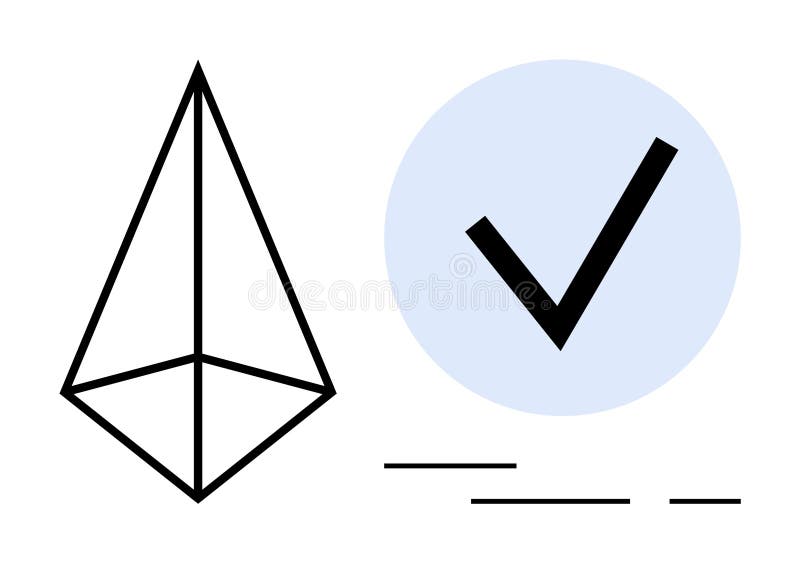 Geometric Shape and Check Mark Symbolizing Precision and Approval Stock ...