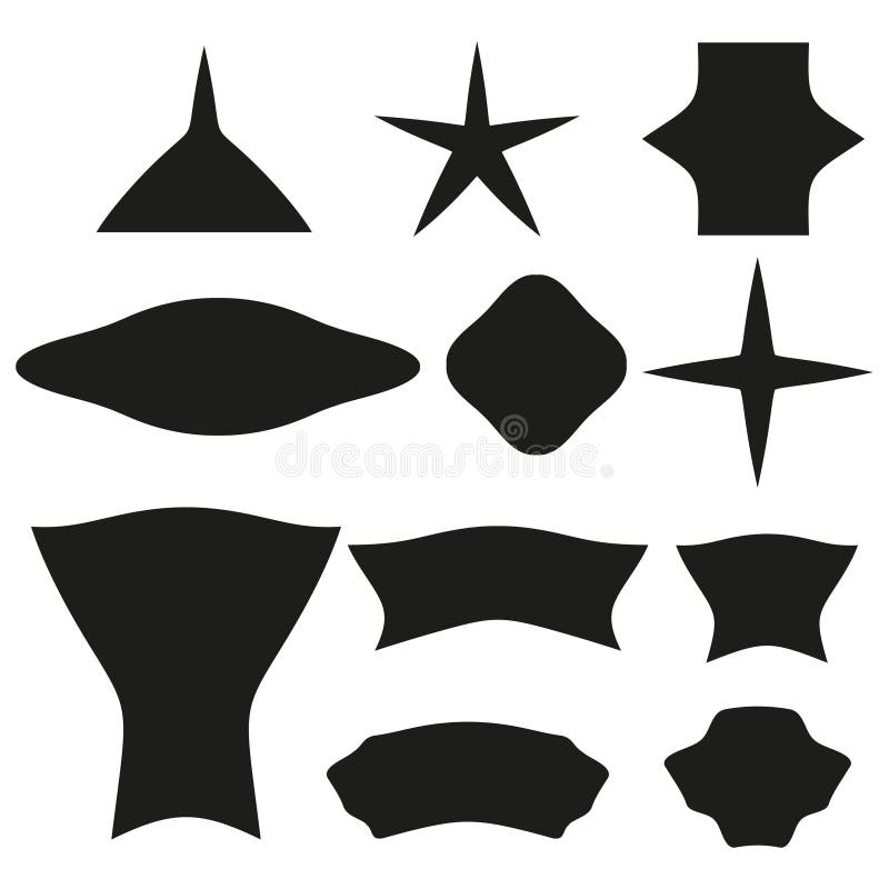 Geometric Shape Collection. Abstract Black Figures. Modern Design ...