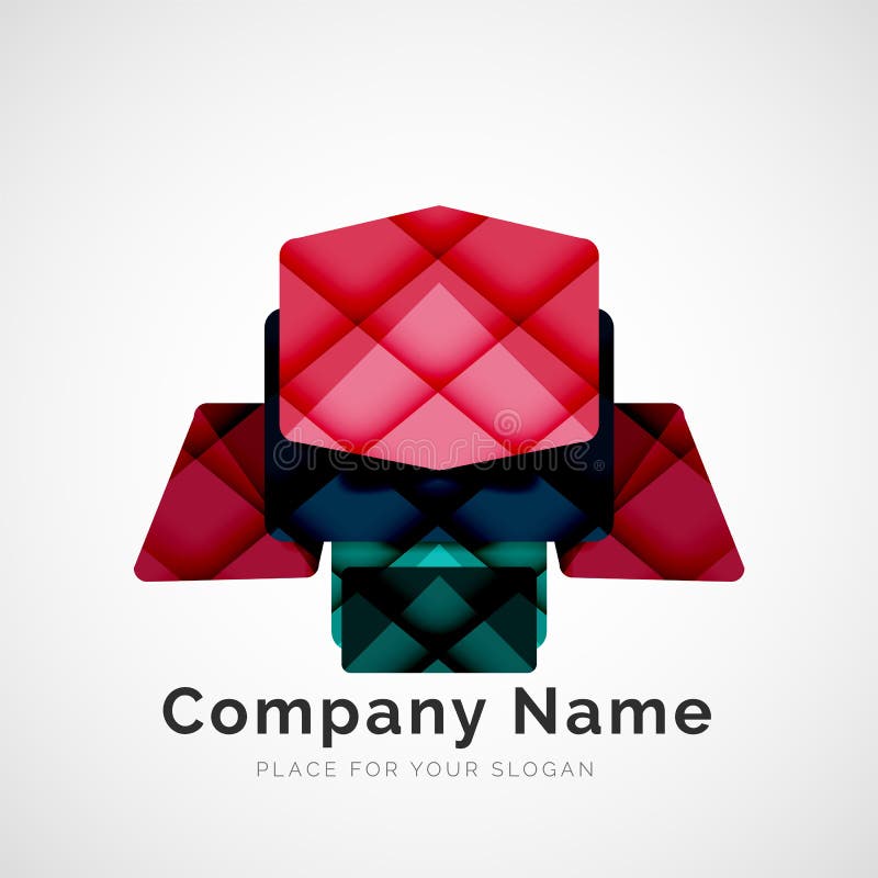 Geometric Shape, Company Logo Stock Vector - Illustration of glossy ...