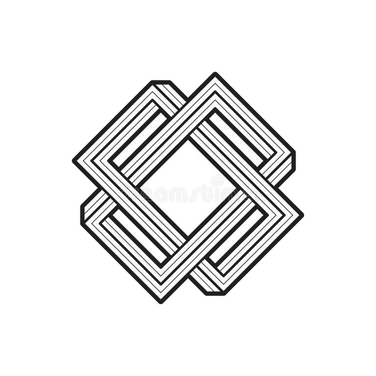 Geometric Shape, Connected Rectangles Stock Vector - Illustration of ...