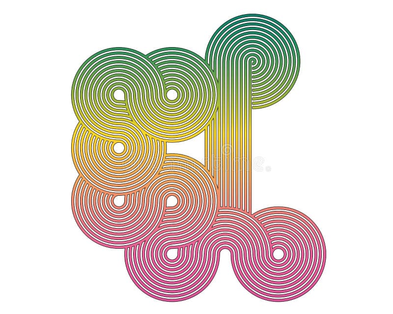 Geometric Shape Curved Lines Stock Vector - Illustration of vector ...