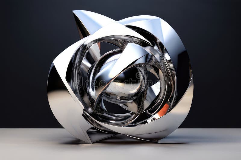 Geometric Shape Decor with Chrome Effect Stock Illustration ...