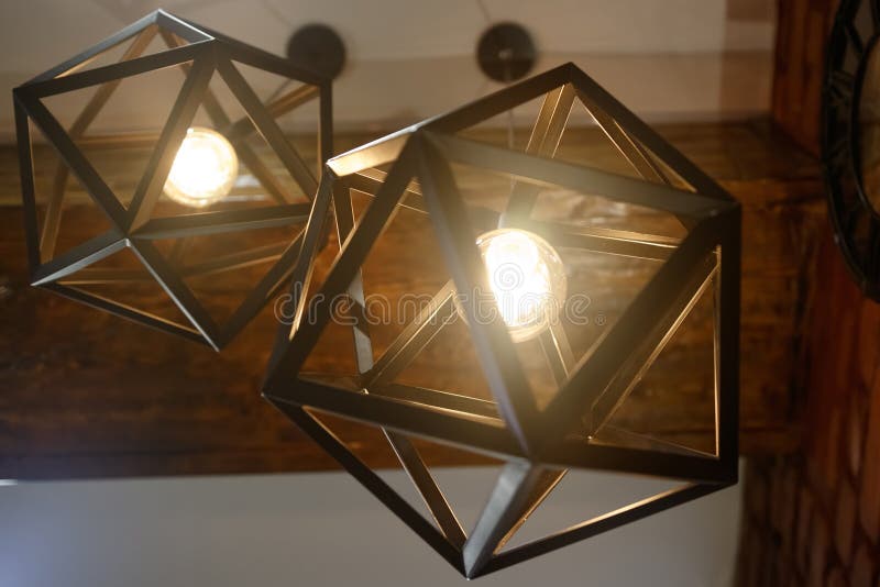 Geometric Shape Electric Lamp Stock Image - Image of lantern, modern ...