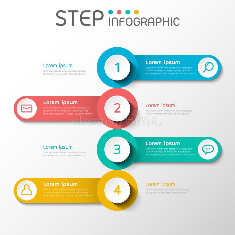 Geometric Shape Elements with Steps,options,milestone,processes or ...