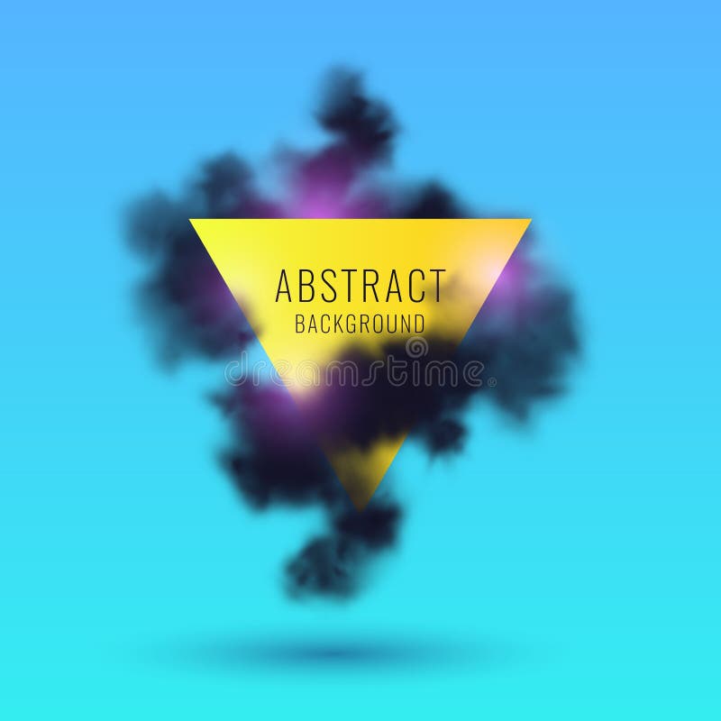 The Geometric Shape is Enveloped in Black Smoke. Stock Vector ...