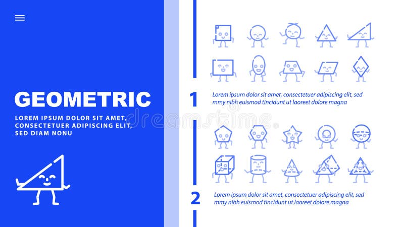 Geometric Shape Funny Landing Header Vector Stock Illustration ...