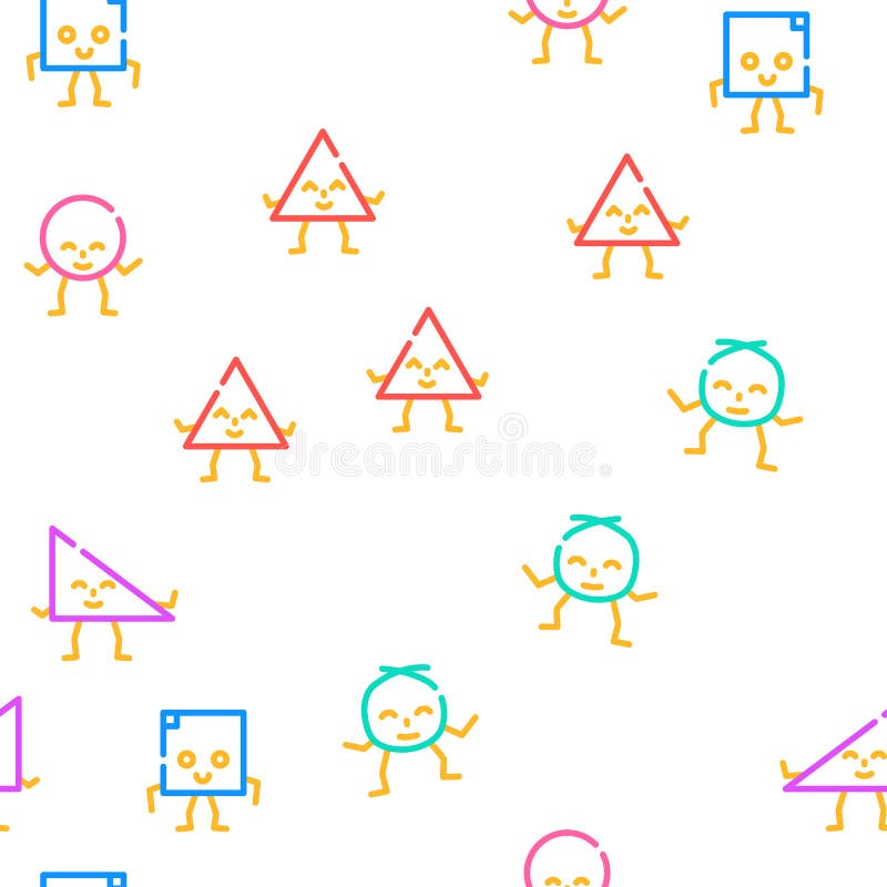 Geometric Shape Funny Vector Seamless Pattern Stock Illustration ...