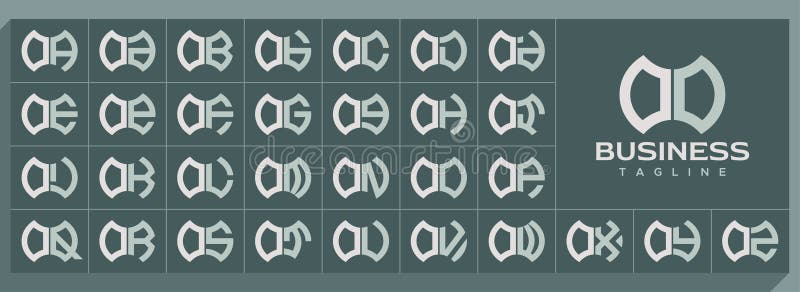 Geometric Shape Letter O OO Logo, Number 0 00 Vector Set Stock Vector ...