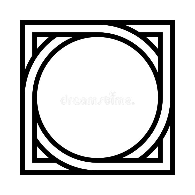 Geometric Shape Pattern Circle Inscribed in Square, Vector Pattern ...