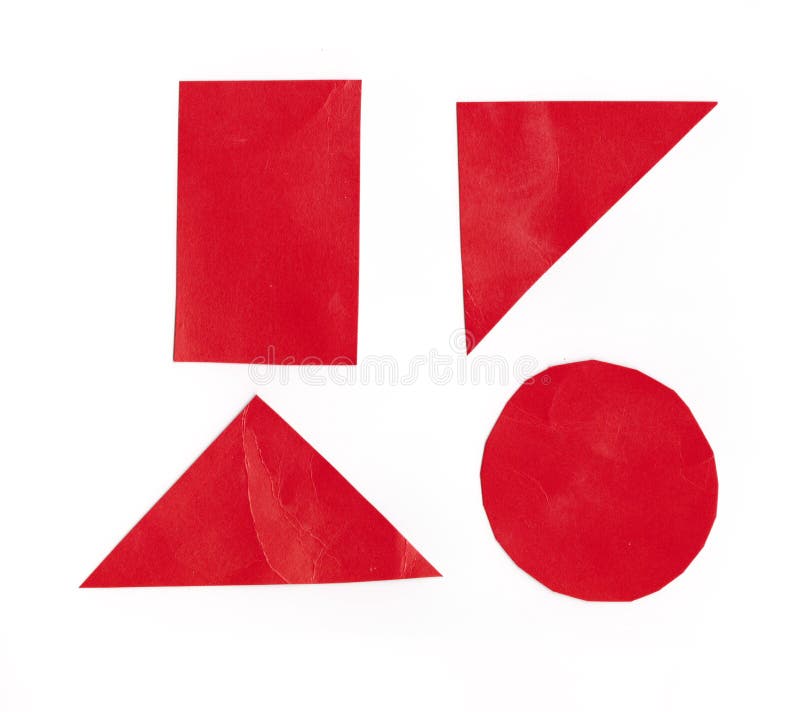 Rectangle Shape of Red Art Paper Isolated on White Background Stock ...