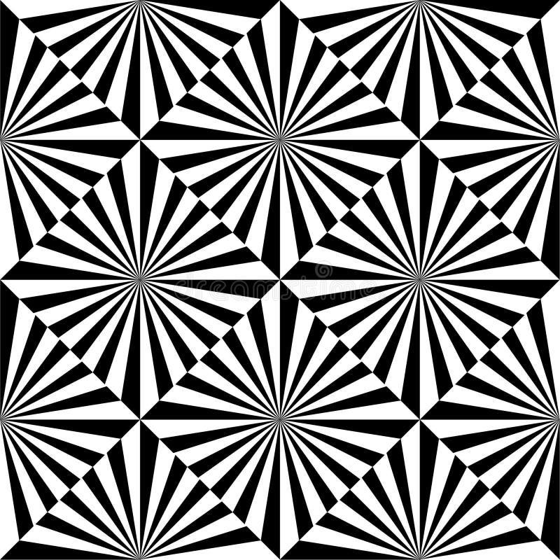Optic Art Seamless Vector Pattern. Illusion Monochrome Texture. Stiped ...