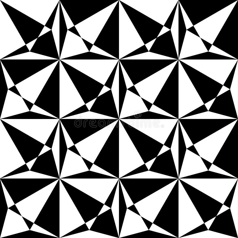 Optic Art Seamless Vector Pattern. Illusion Monochrome Texture. Stiped ...
